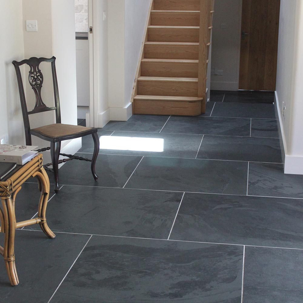 Brazilian Graphite Black Hand Polished Slate Floor & Wall Tiles ...